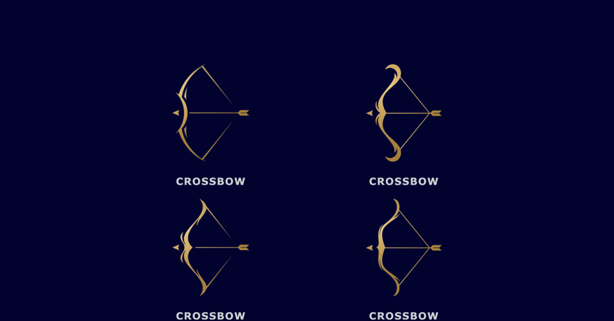 Crossbow logo template, simple archery logo 13