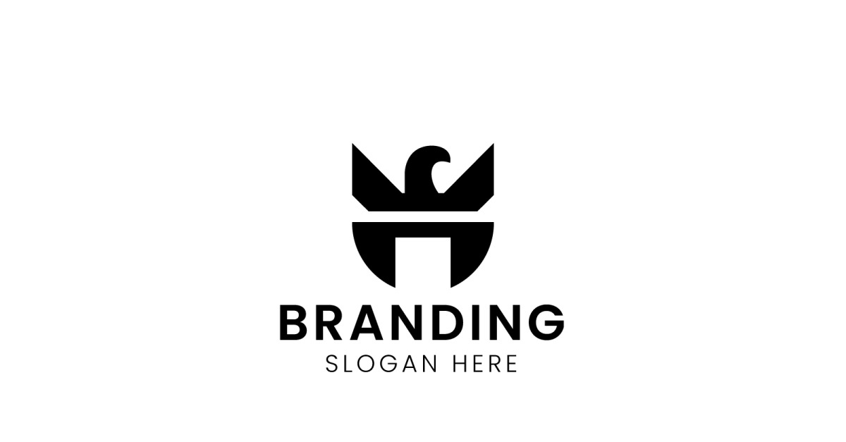 Letter H falcon bird logo-662 #475428 - TemplateMonster