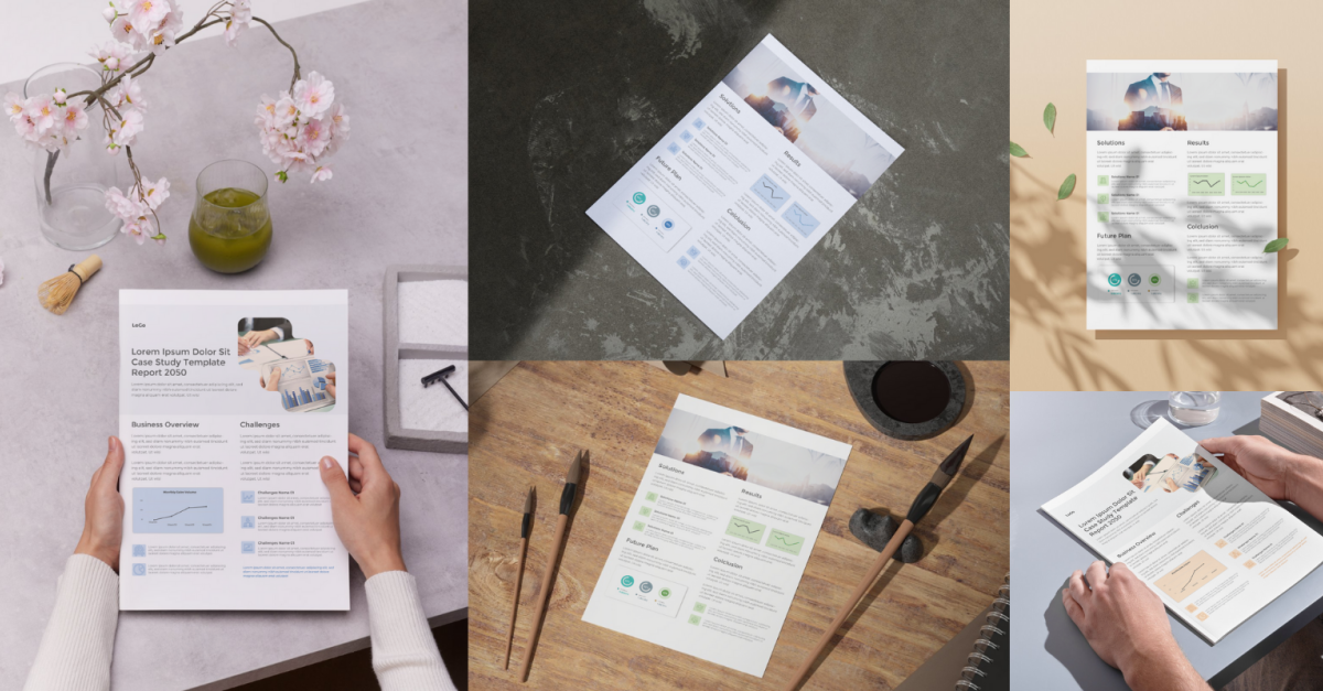 Modern and Clean Case Study Double Side Flyer Report analysing Template ...