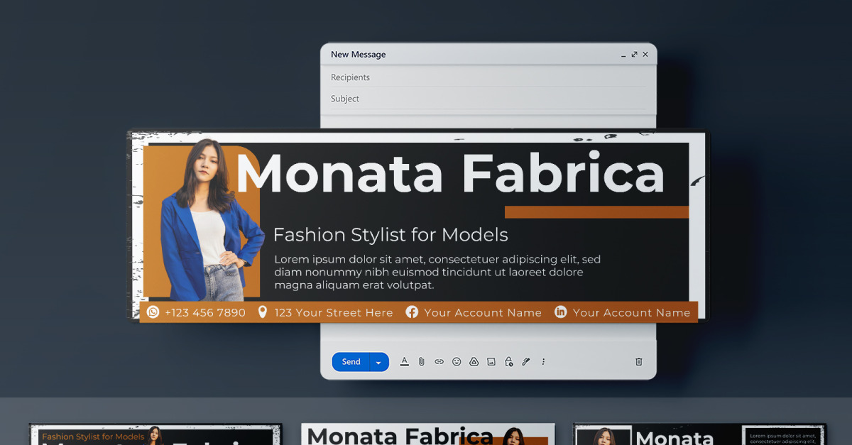 Retro Email Signature Template 720 #475686 - TemplateMonster