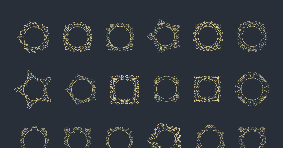 Circle Vintage border line Template vector illustration design v.2