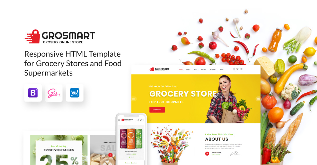 Grocmart - Grocery Store Multipage Classic HTML Website Template