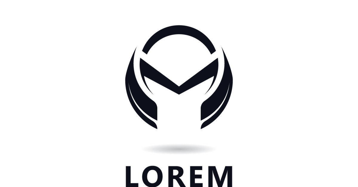 Harf M logosu düz logo vektör tasarım şablonu. Daireli harf m