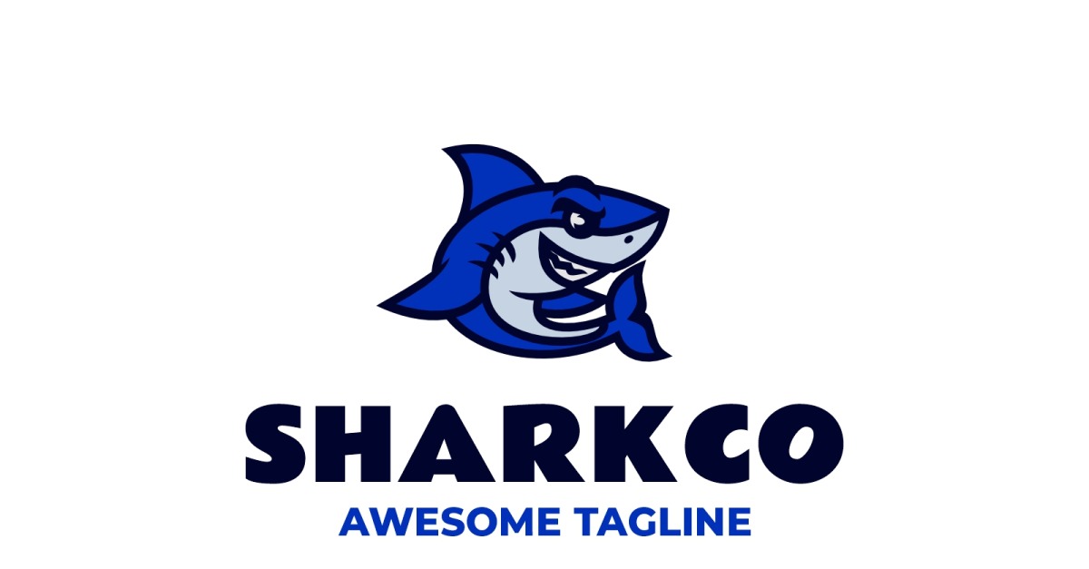 Sharkco Simple Mascot Logo #476880 - TemplateMonster