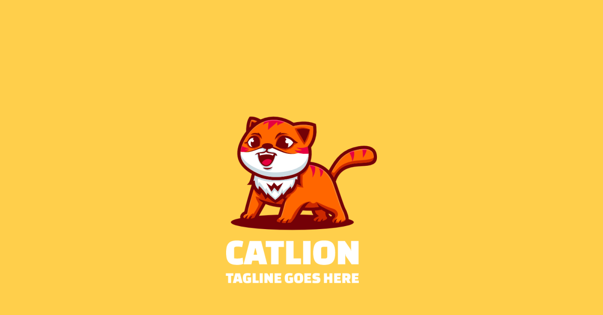Logotipo simples do mascote Catlion #477021 - TemplateMonster