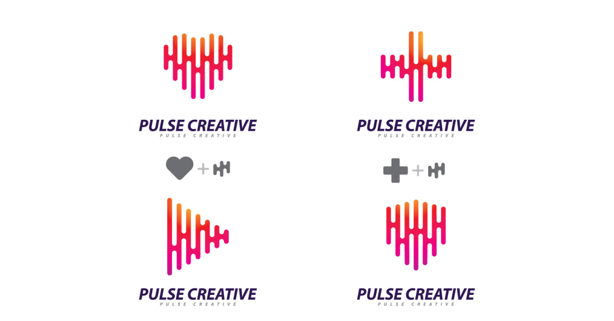 Pulse Wave logo Vector. Creative Sound waves logo concept design ...