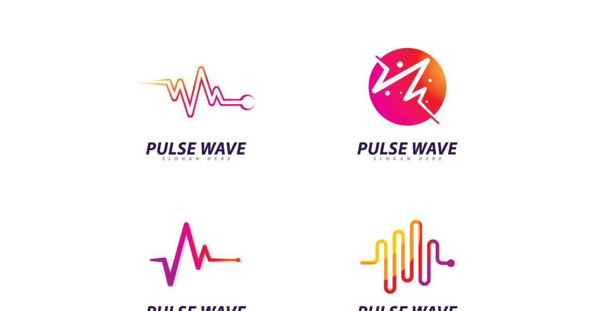 Pulse Wave logo Vector. Creative Sound waves logo concept design ...
