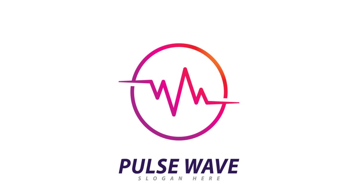 Pulse Wave logo Vector. Creative Sound waves logo concept design template 1