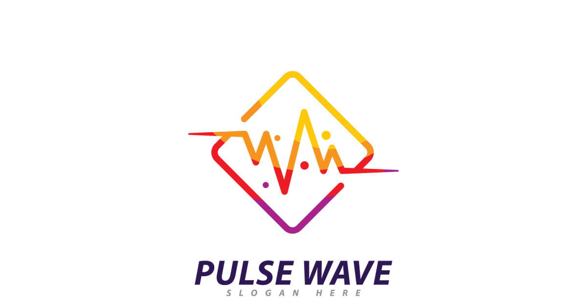 Pulse Wave logo Vector. Creative Sound waves logo concept design template 2