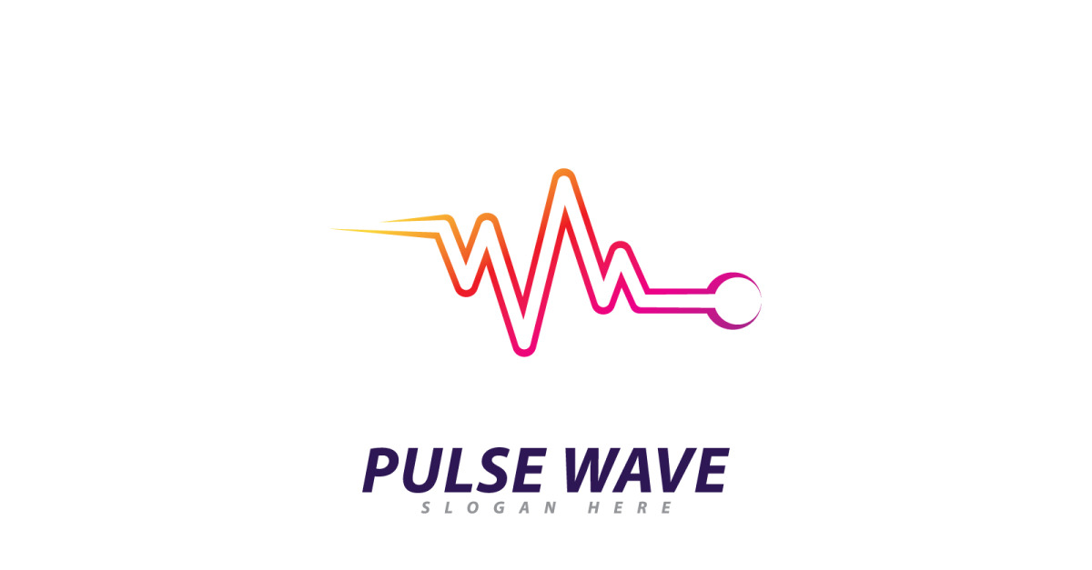 Pulse Wave logo Vector. Creative Sound waves logo concept design template 3