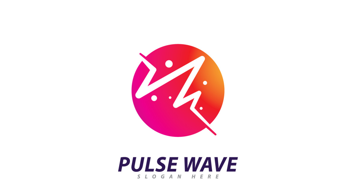 Pulse Wave logo Vector. Creative Sound waves logo concept design template 5