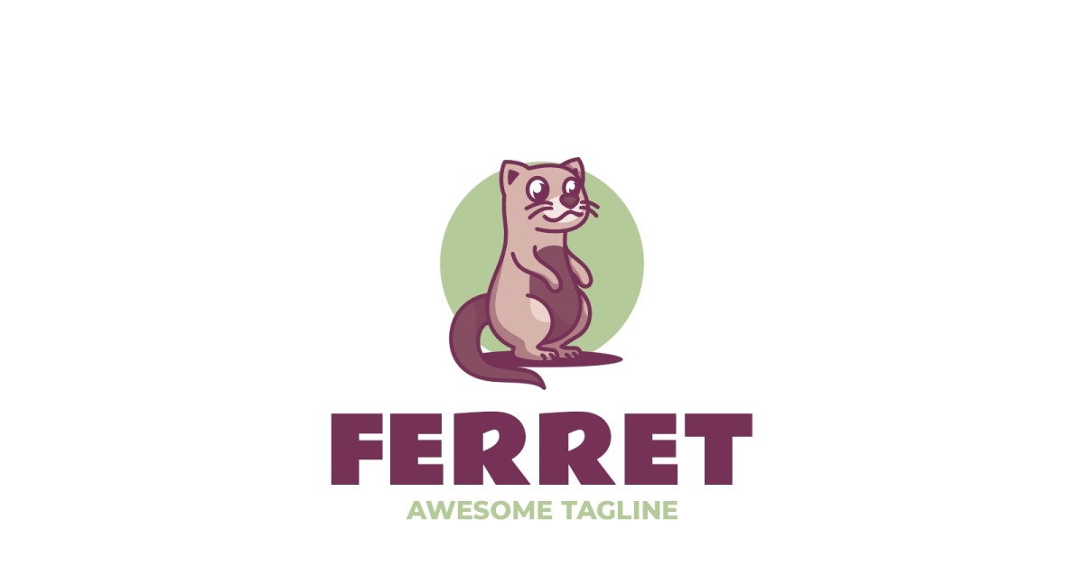 Ferret Simple Mascot Logo #478322 - TemplateMonster