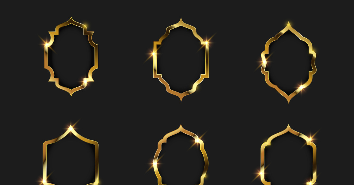 Luxury Gold frame border vector illustration design template v.1