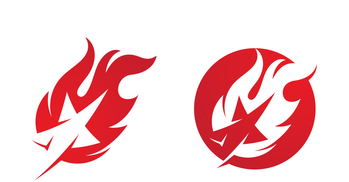 Faster star with fire flame effect icon vector logo design template v.2