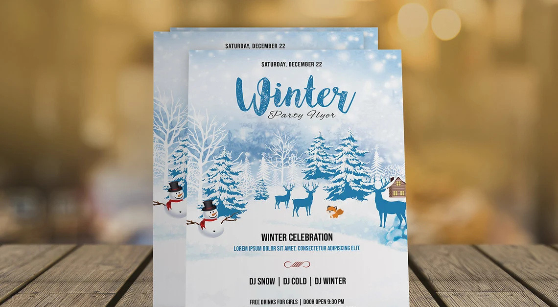 Elegant Winter Party Invitation Template – Customize with Ease