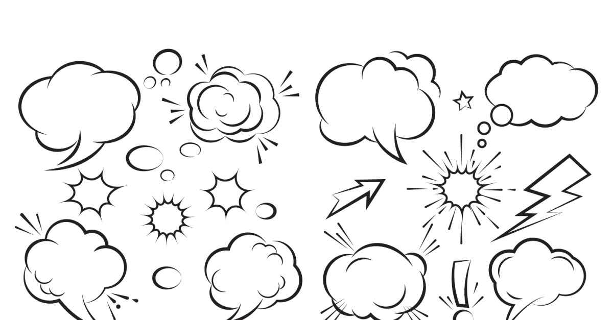 Cloud Comic Book Design pop art Element Vector Illustration v.1