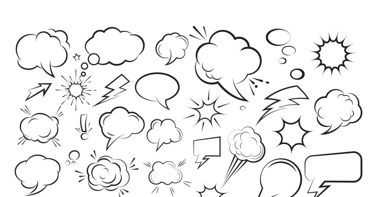 Cloud Comic Book Design pop art Element Vector Illustration v.2