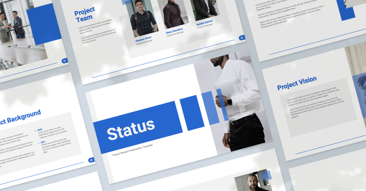 Statut - Modèle PowerPoint de revue de projet