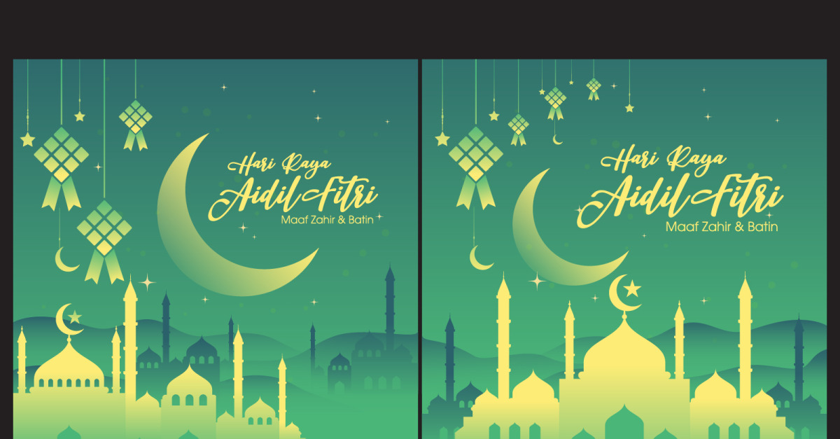 Muslim abstract greeting banners. Islamic icon design template v.1