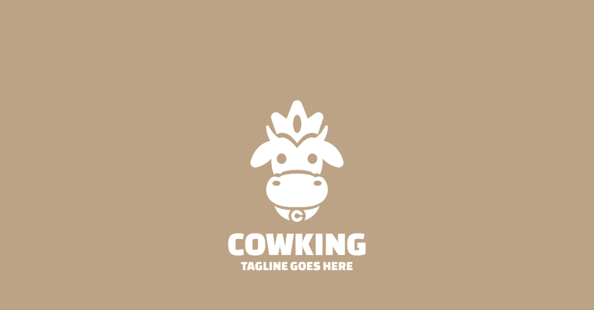 Logotipo simples do mascote Cowking #485578 - TemplateMonster