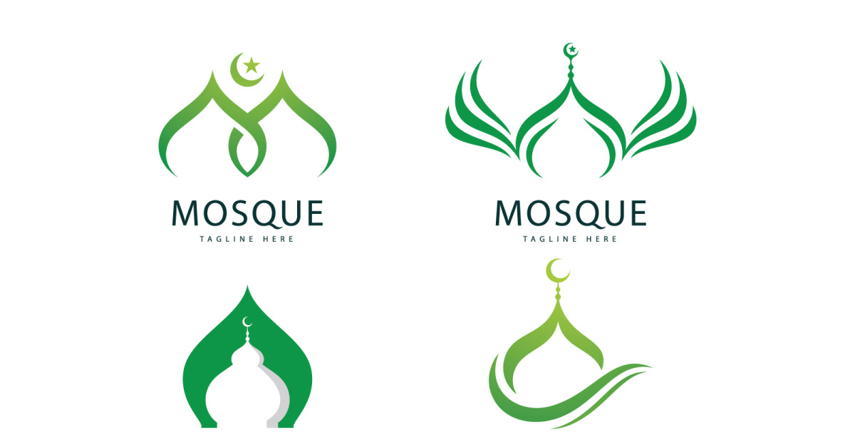 Cami Logo Şablonu, İslami Konsept Tasarım Yaratıcı Sembol 15