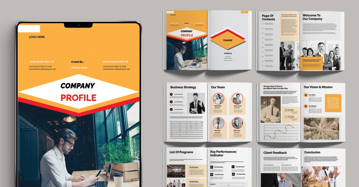 Awesome Company Profile Template #485779 - TemplateMonster