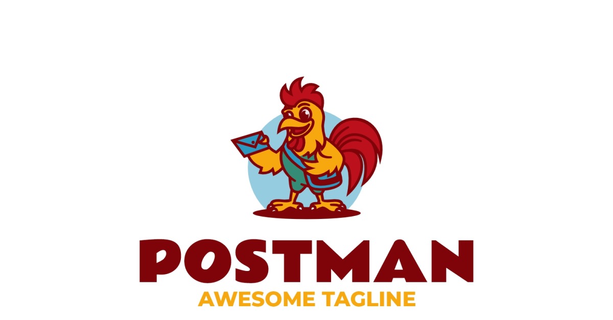 Logotipo de mascote simples do carteiro - TemplateMonster