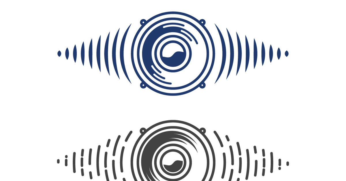 Speaker waves logo entertainment music studio design template v.3