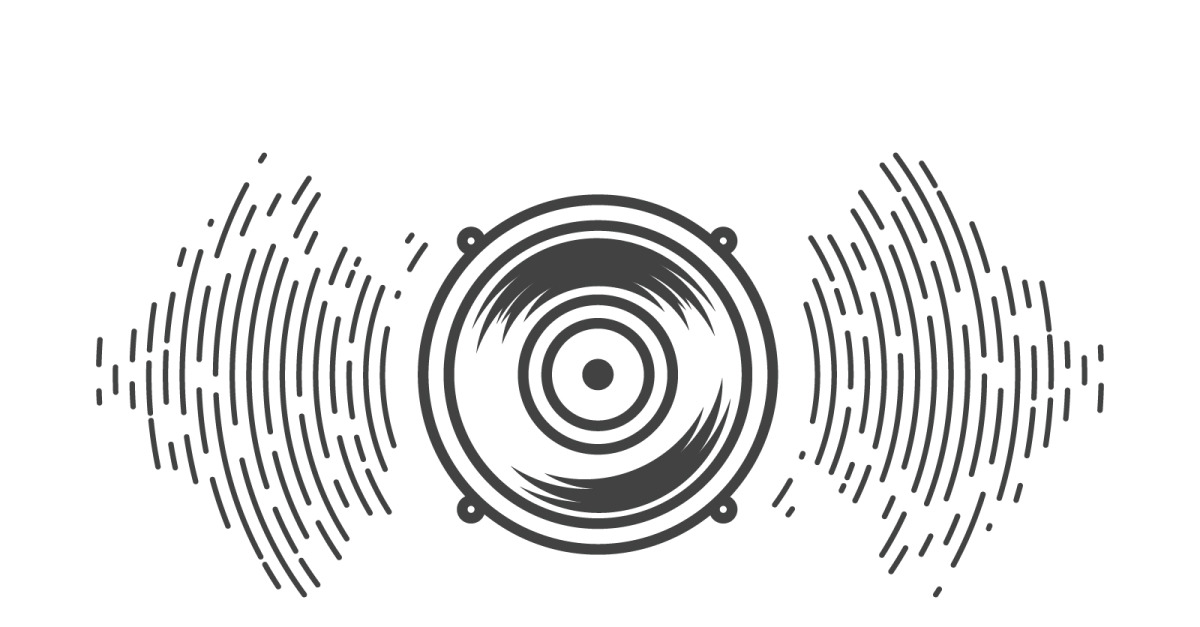 Speaker waves logo entertainment music studio design template v.4