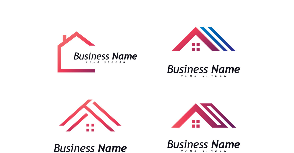 Modèle de logo vectoriel de maison, logo d'icône de construction ...