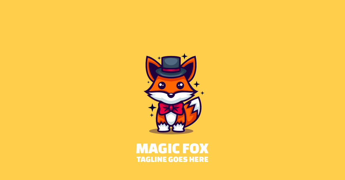 Magic Fox Simple Mascot Logo #486881 - TemplateMonster
