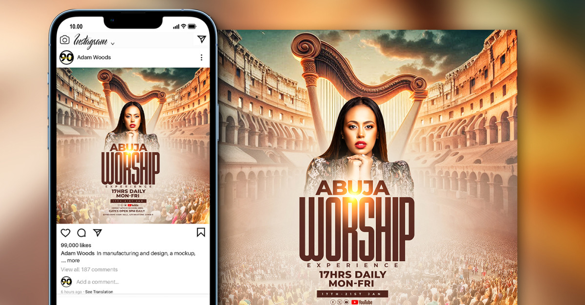 Worship church flyer template PSD #486961 - TemplateMonster