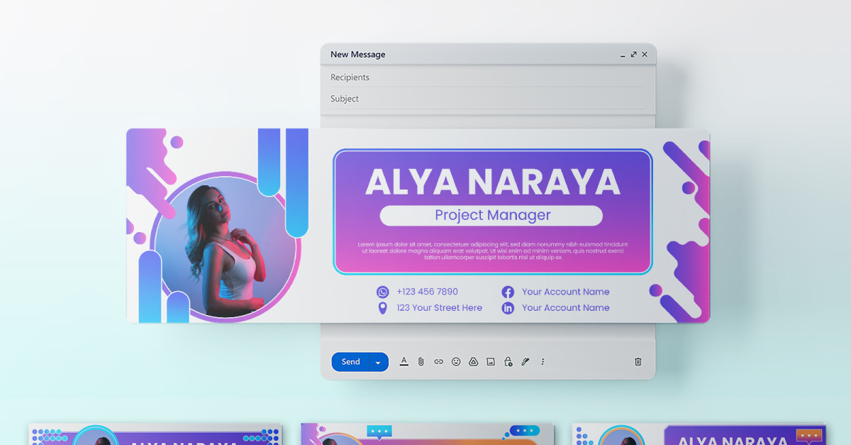 Modello di intestazione e-mail al neon - TemplateMonster