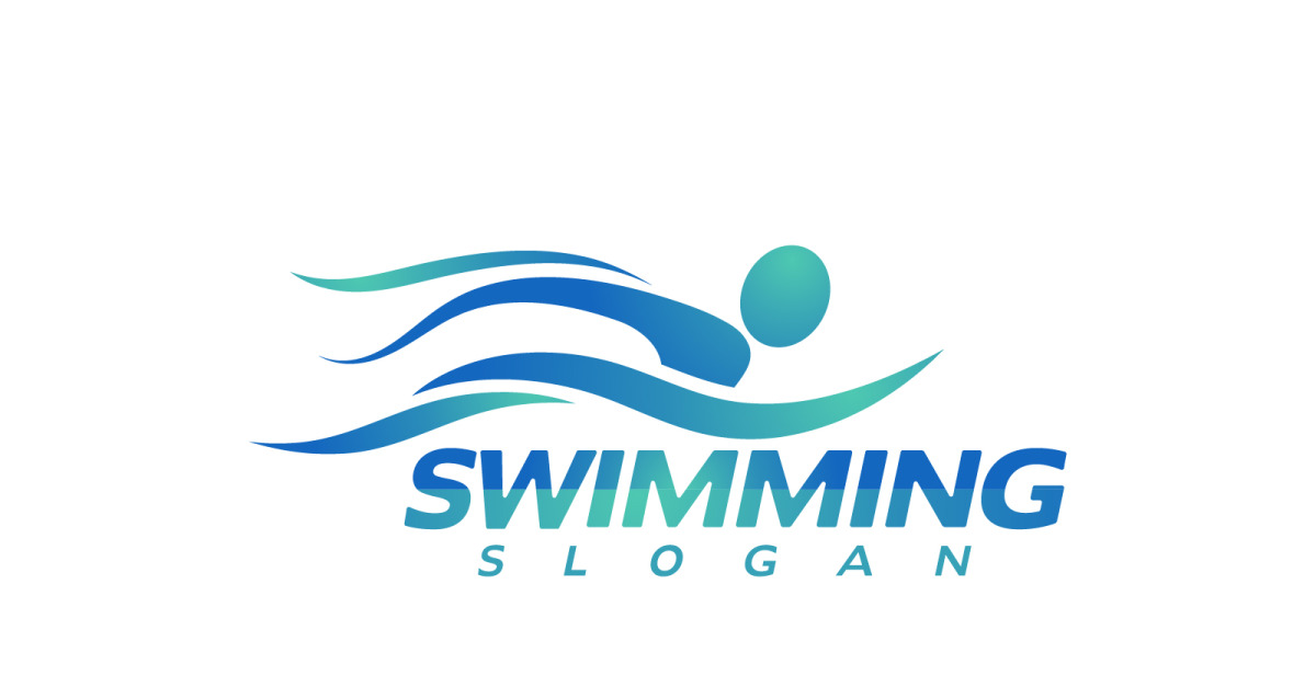 Water Sport swimming Vector illustration Logo design Template v.27