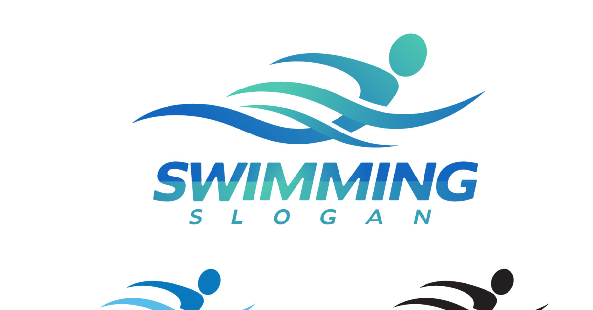 Water Sport swimming Vector illustration Logo design Template v.30