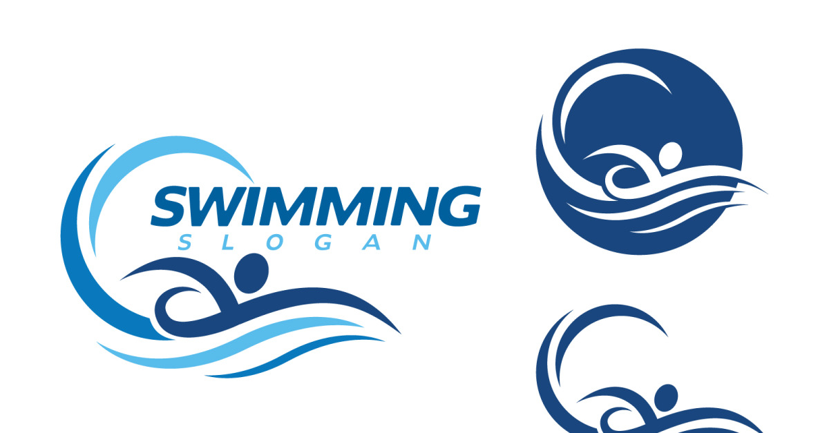 Water Sport swimming Vector illustration Logo design Template v.49