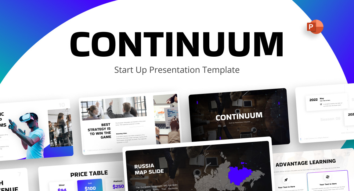 Continuum Start Up PowerPoint-Vorlage - TemplateMonster