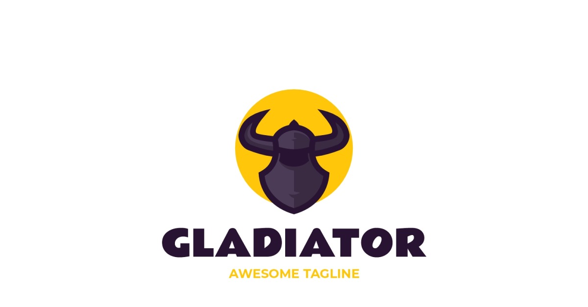 Logotipo simples do mascote do gladiador - TemplateMonster