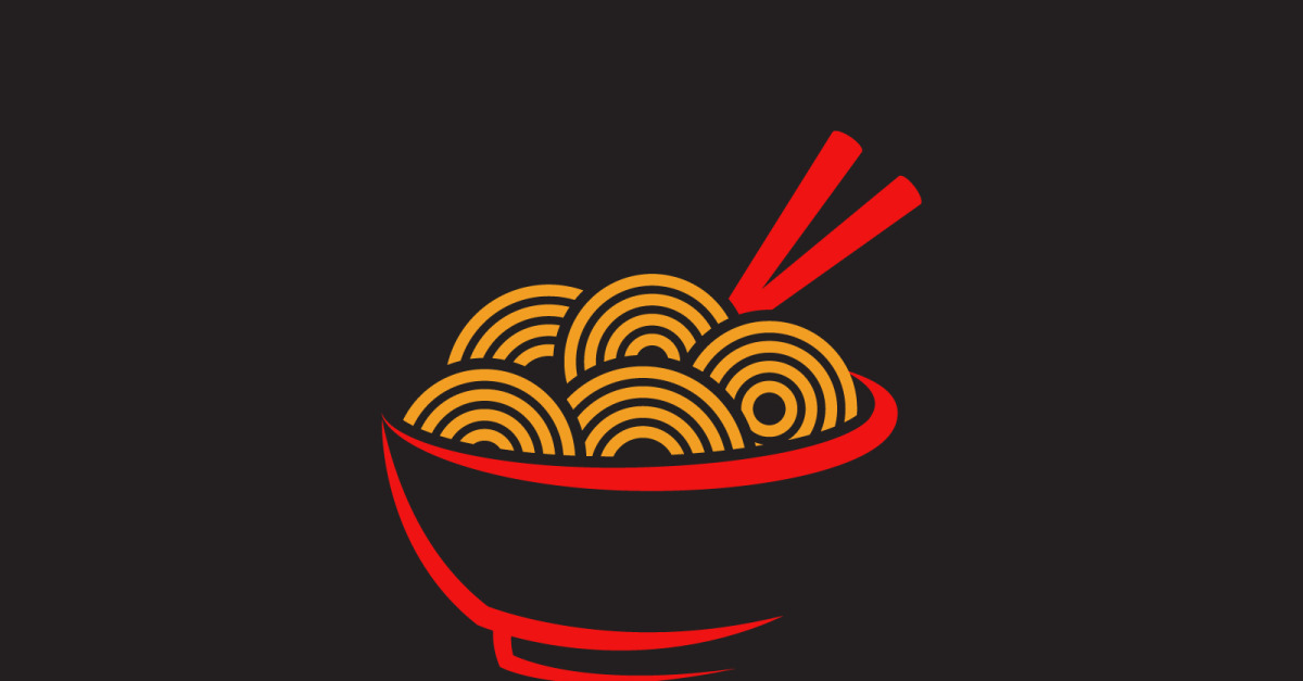 Noodles food Logo sign illustration design template v.13
