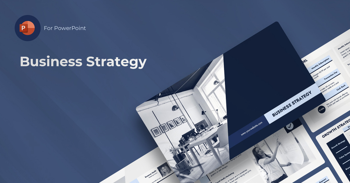 Plantilla de presentación de PowerPoint sobre estrategia empresarial