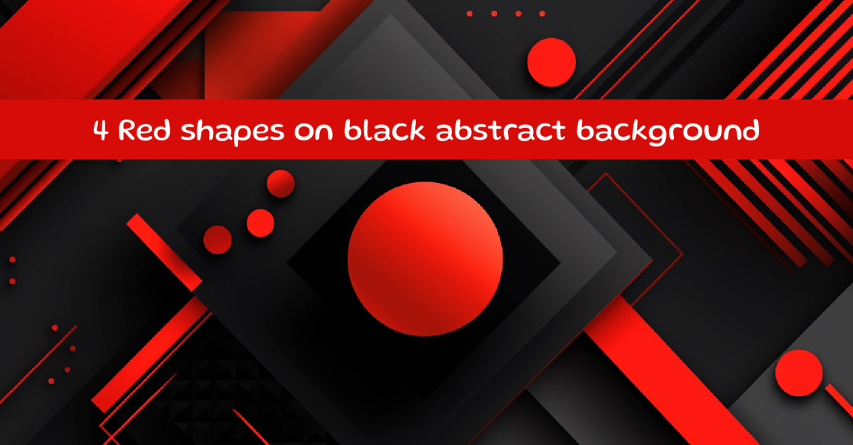 Red shapes on black abstract background - TemplateMonster