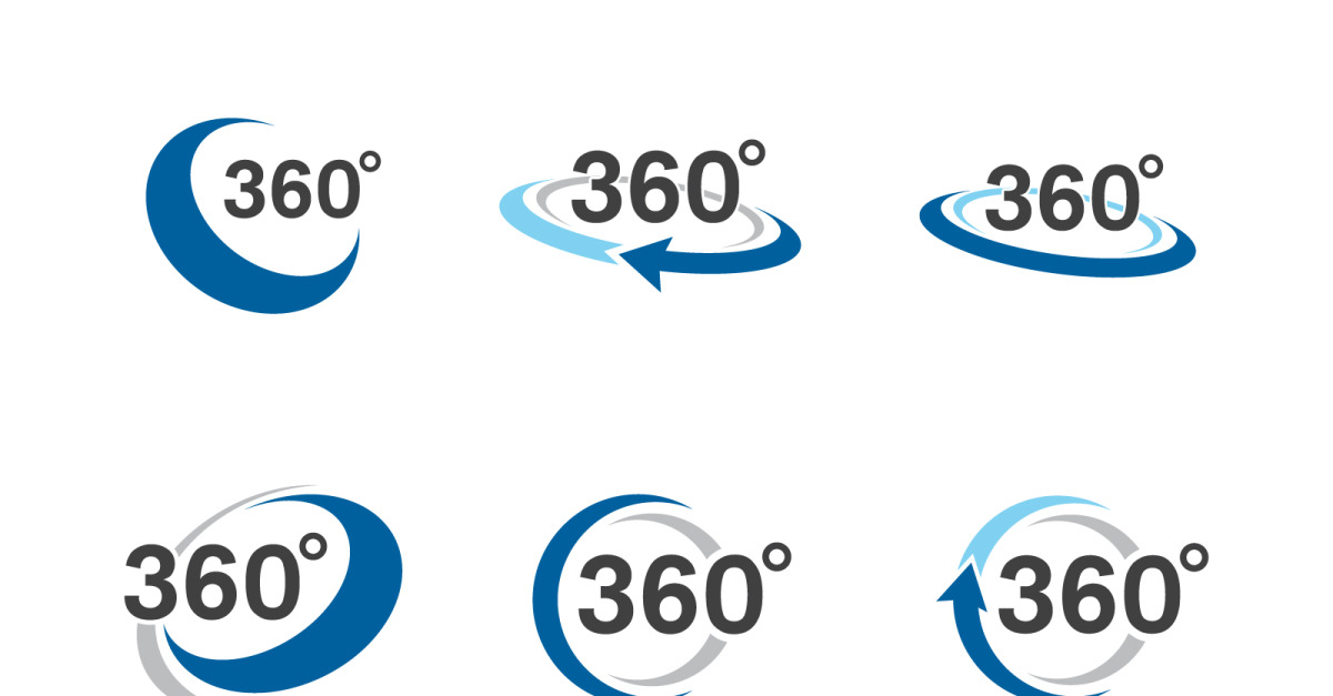 Modèle d'illustration de conception d'icône vectorielle de cercle 360 v.1