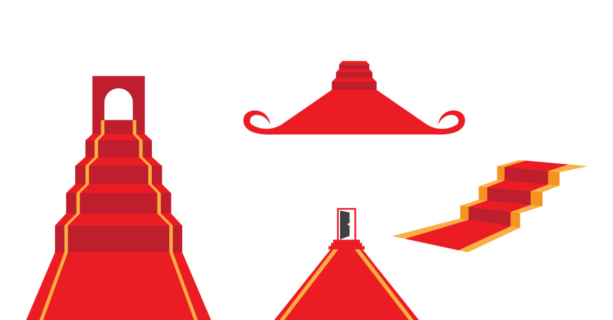 Simple red carpet Vector design illustration Template v.1