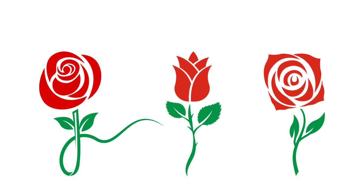 Gül çiçek Logo Şablonu vektör simge çizimi v.3