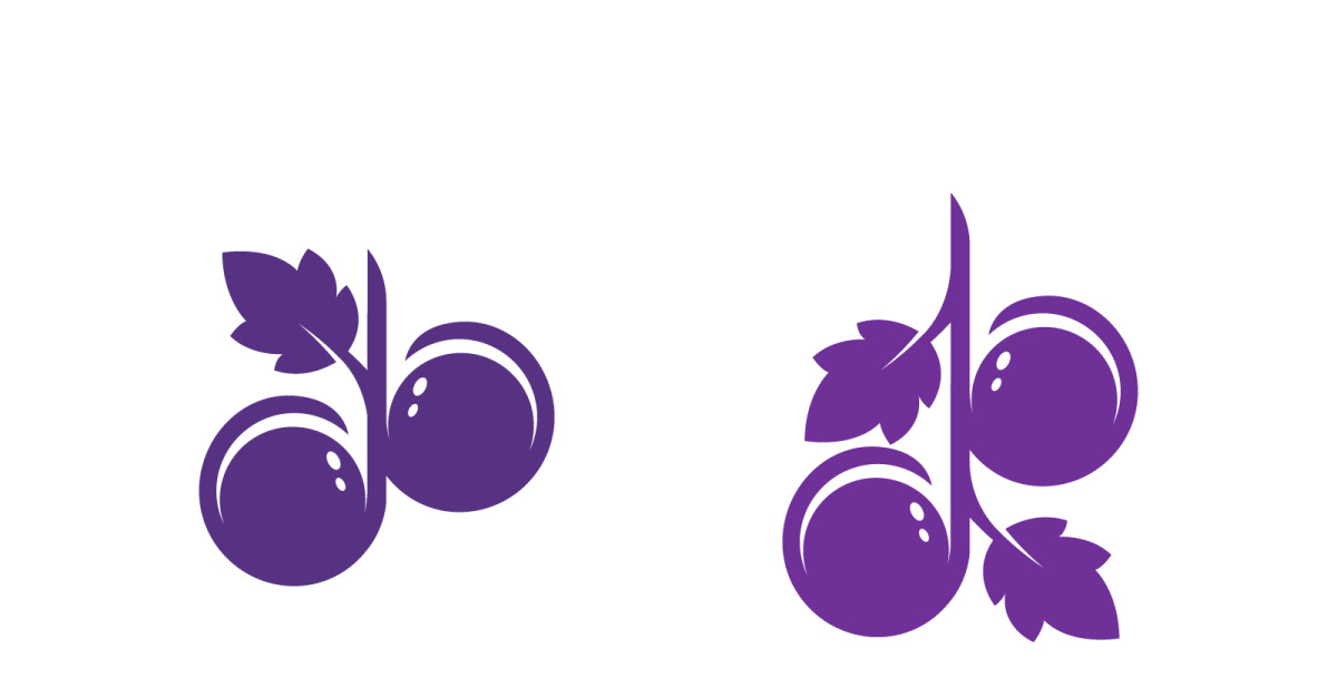 Üzüm meyve logo şablonu vektör çizim tasarımı v.10
