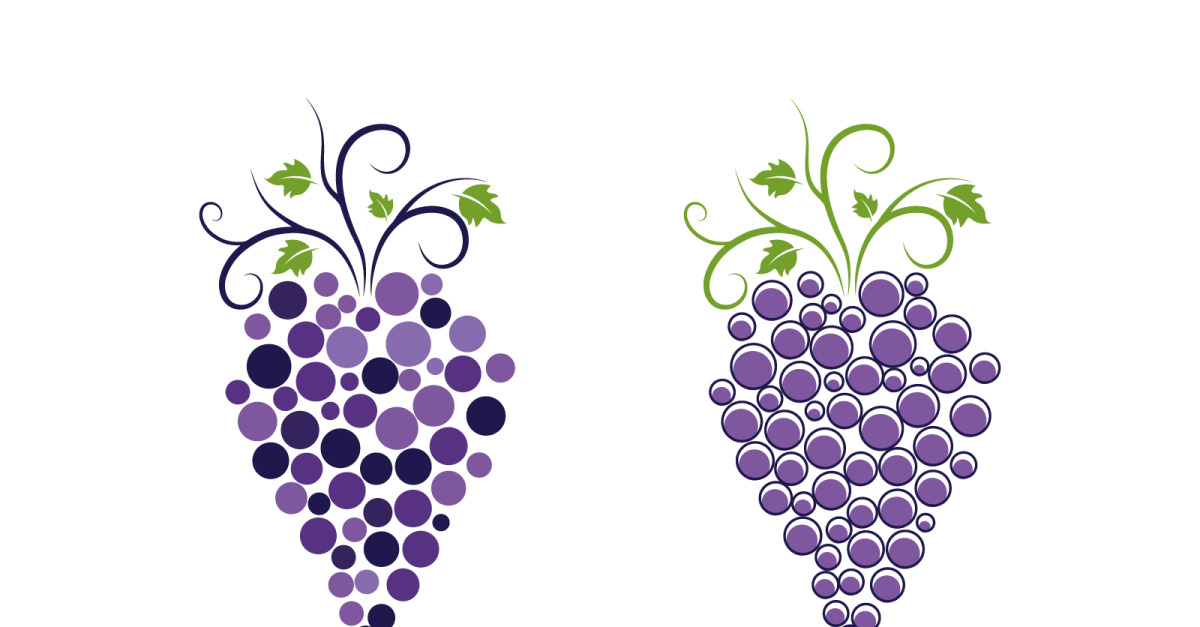 Üzüm meyve logo şablonu vektör çizim tasarımı v.13