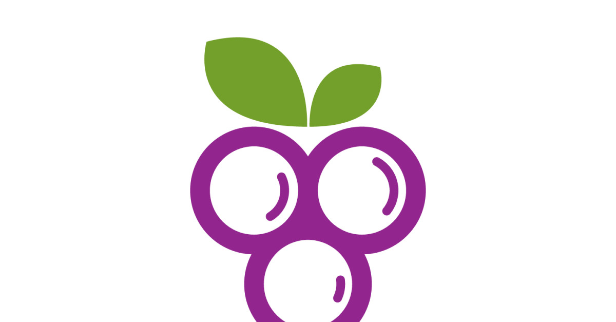 Üzüm meyve logo şablonu vektör çizim tasarımı v.4