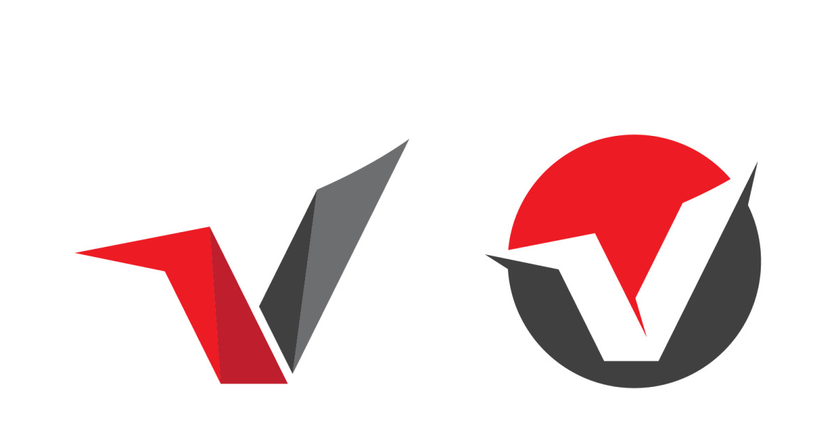 Modèle de logo concept lettre V, icône vectorielle, illustration v.2