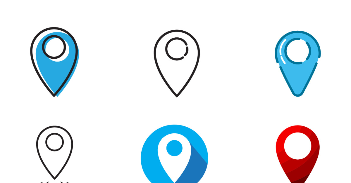 Konum noktası simgesi vektör çizim tasarımı Şablon v.1