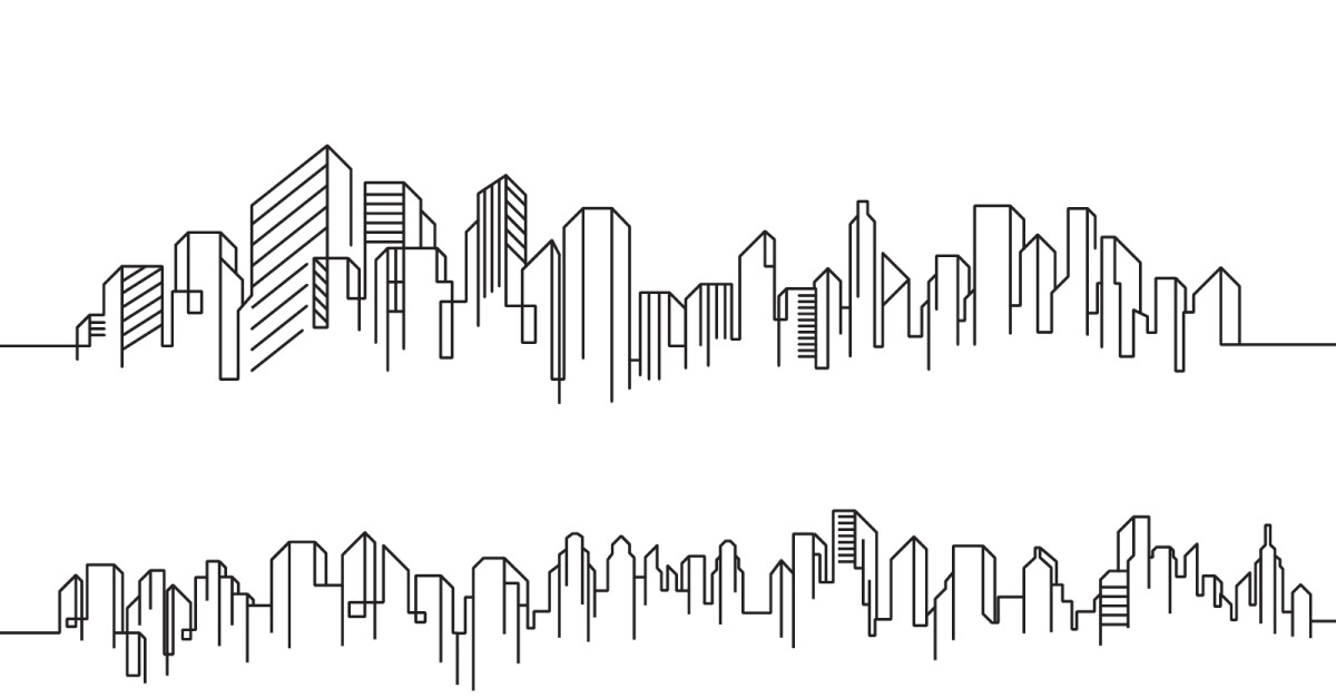 City Building Line art Vector Illustration template design v.16